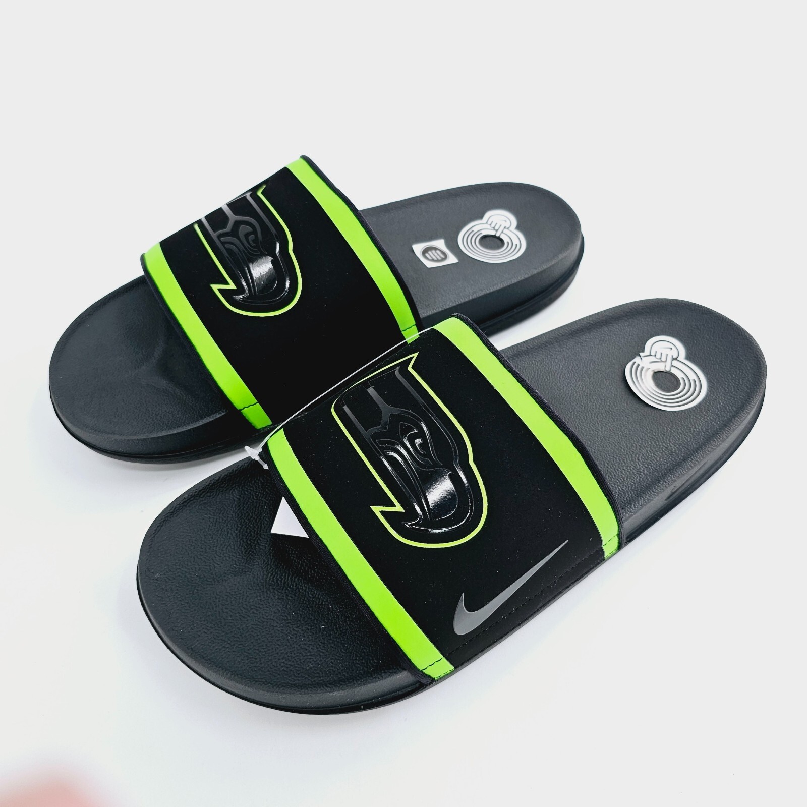 Nike Seattle Seahawks Offcourt Slides Mens Size 10 Black Green DD0545 ...