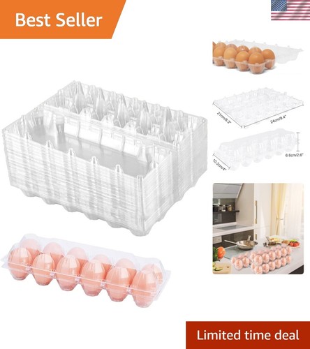 Medium Size 60 Count Egg Cartons - Transparent, Durable Egg Storage Solution | eBay