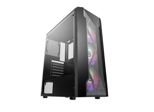 AvP Quasar RGB Mesh Gaming Case with 3 x RGB Fans USB 3.0 Tempered ...