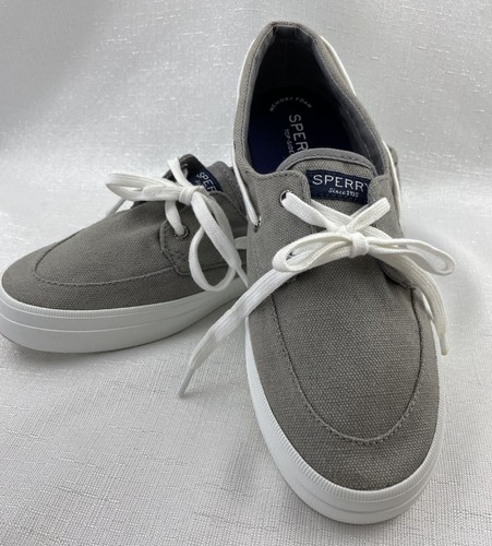 Sperry Top-Sider Canvas Slip-on Boat 2-Eye Tie Grey Womens Size 8 | eBay