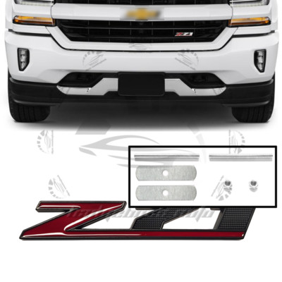 Black Red Z71 Front Grille Emblem Decal Badge For Silverado Sierra ...