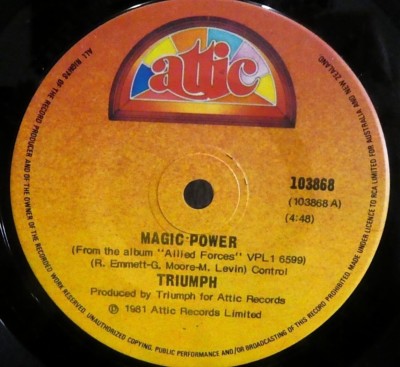TRIUMPH Magic Power 45 ATTIC ** NEW ZEALAND ~ RARE 7 GARY MOORE NM ...