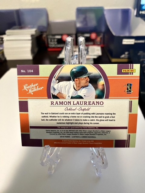 Ramon Laureano 2019 Panini Leather & Lumber Baseball Signatures /149 RC ...