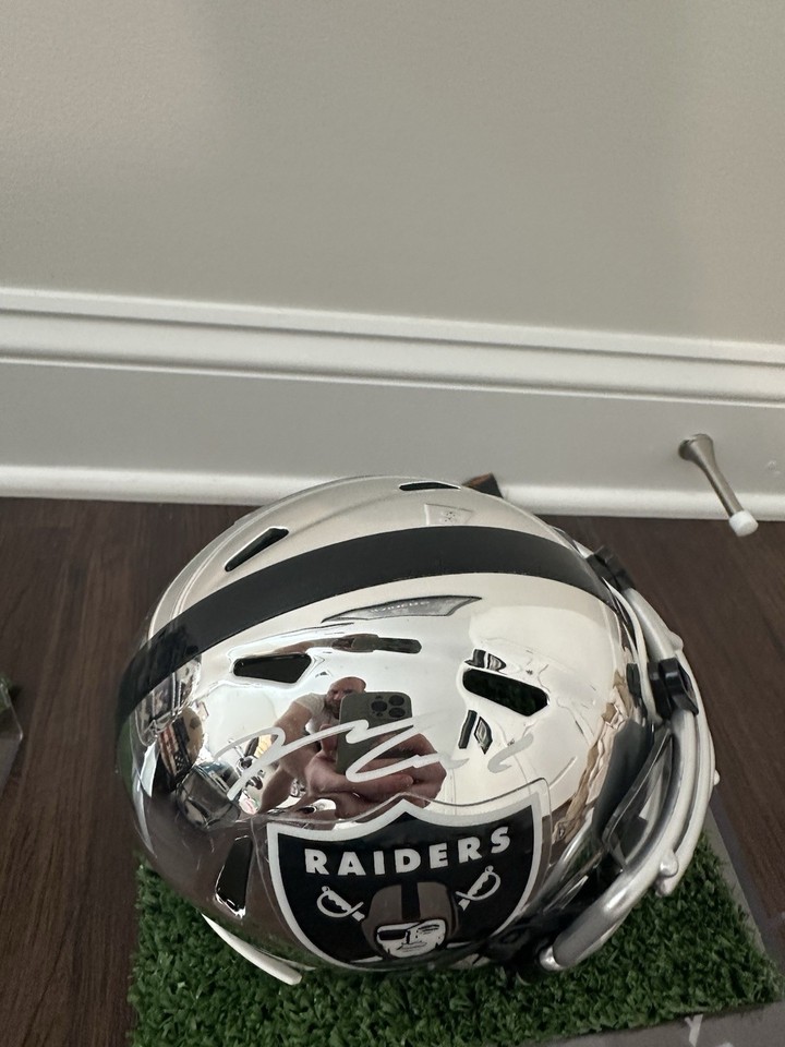Raiders Maxx Crosby Signed Chrome Mini Helmet With Case | eBay