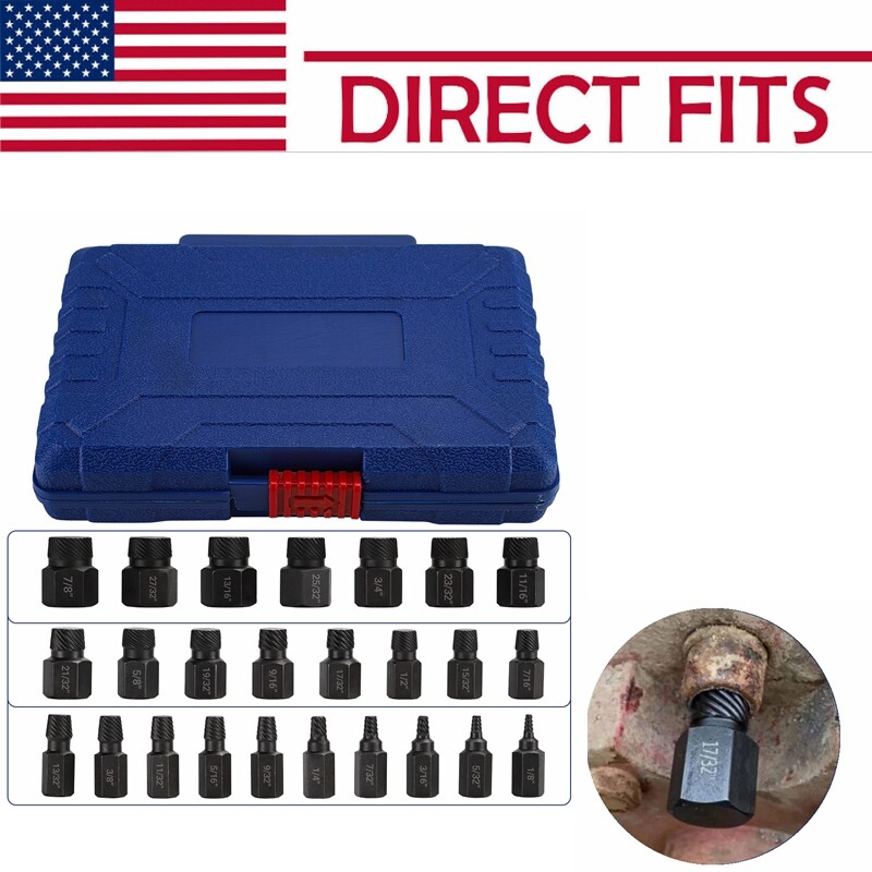 25pcs Multi-Spline Screw Extractor Set Hex Head Bit Socket Wrench Bolt ...
