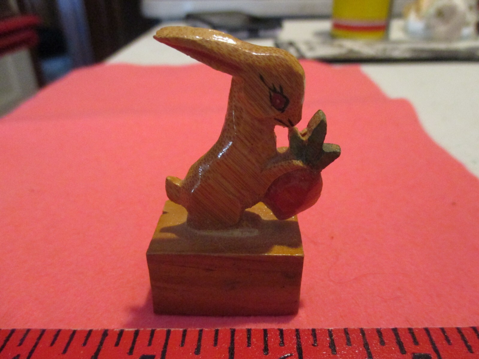 Vintage Hand Carved Wooden Rabbit Pencil Sharpener Cover | eBay
