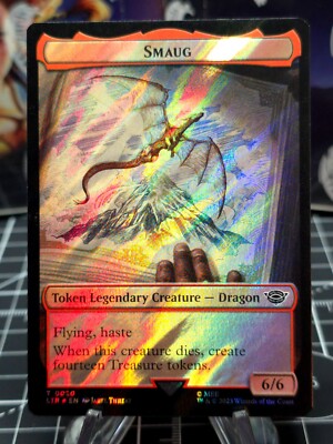 FOIL MTG SMAUG / FOOD Token SURGE FOIL T 0020/0023 Lord of the Rings NM ...
