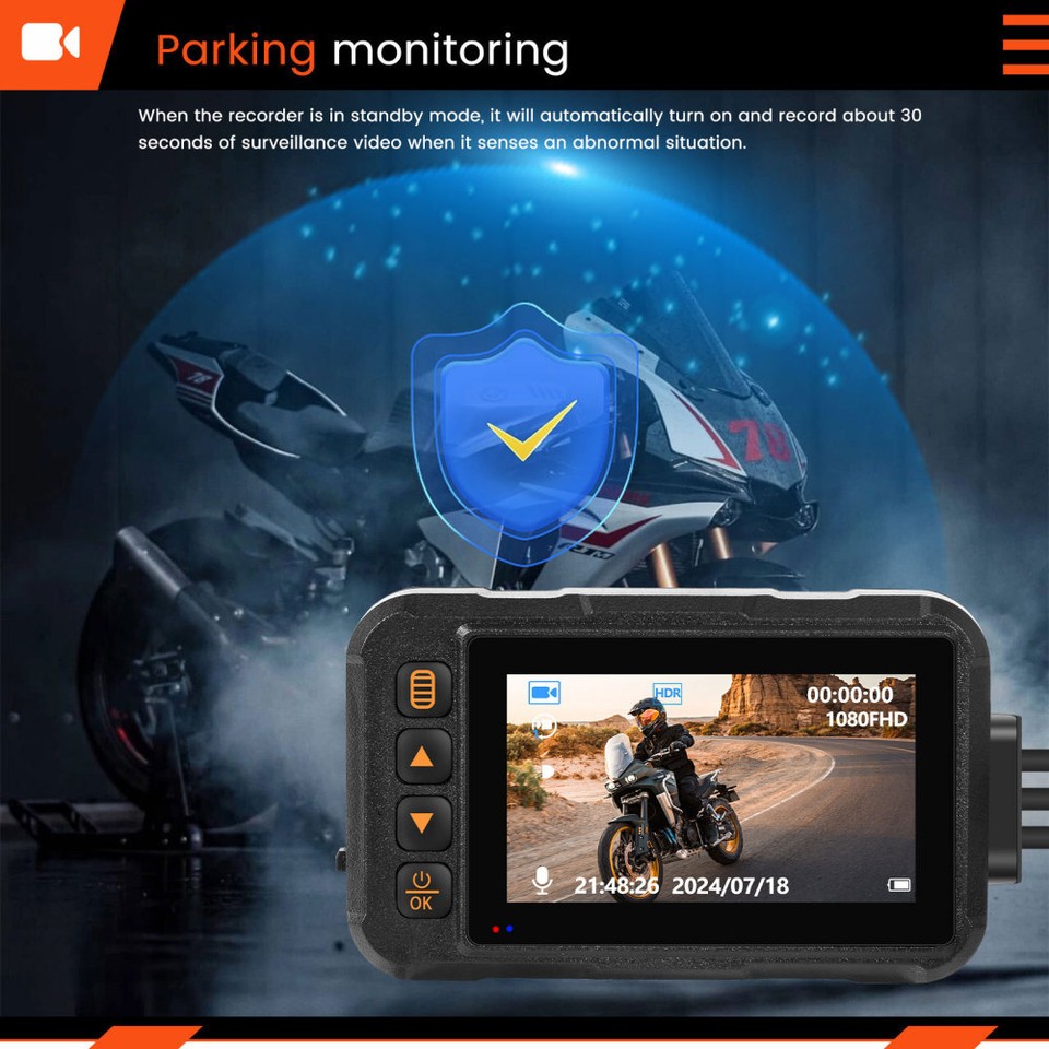 Motorcycle Dash Cam Photography HD Dual-lens Camera Cycle Vision ...
