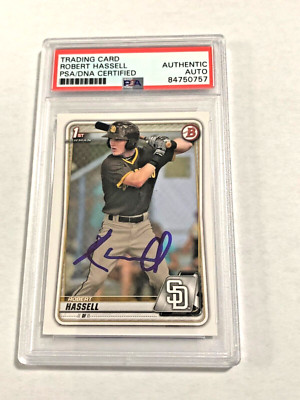 Robert Hassell autograph signed 2020 1st Bowman baseball card PSA SLAB ...