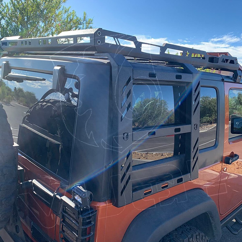 With Light and ladder Fits 07-17 Wrangler JK/JKU Roof Rack Luggage ...