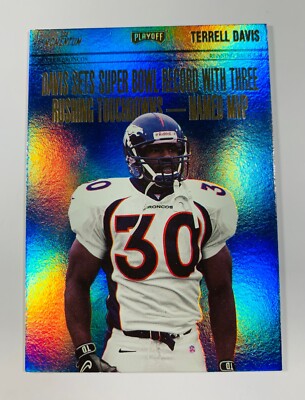 Terrell Davis 1998 Playoff Momentum SSD Headliners Blue Foil Insert ...