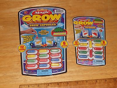 LOT OF 2 Magic Grow Capsules DINOSAURS w/ ILLUSTRATION and NAMES Of ...