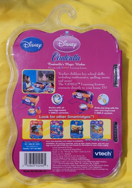 Disney Princess Cinderella Magic Wishes VTech V.smile Smartridge Game ...