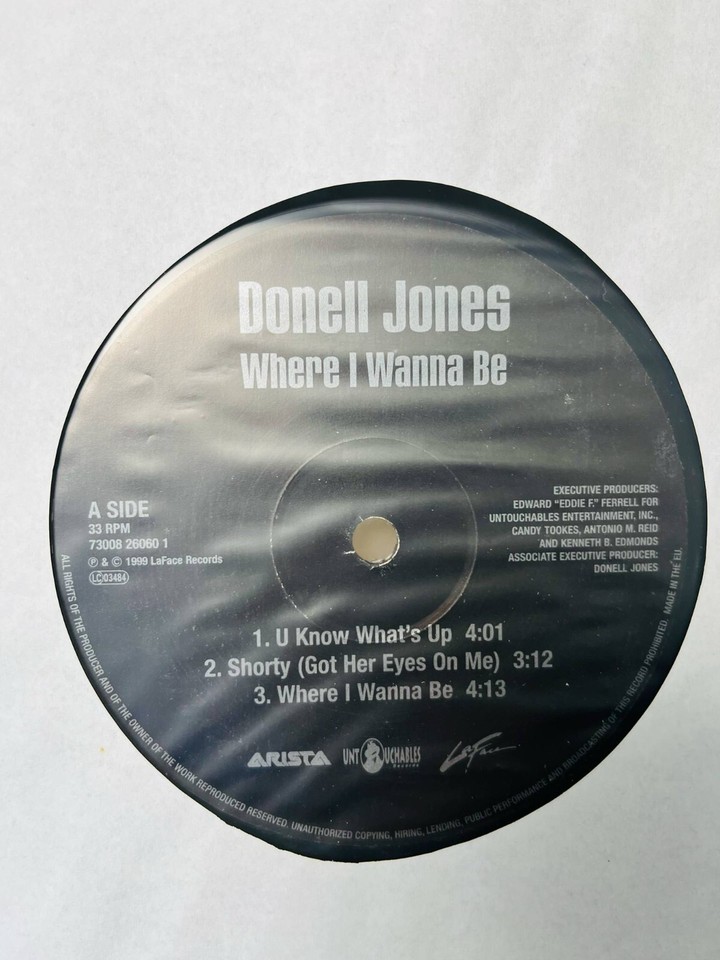 Donell Jones / Where I Wanna Be 1999 EU 2LP Vinyl LaFace Records ...