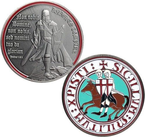 Knight Templar Challenge Coin Red Cross Warrior Prayer Coins | eBay