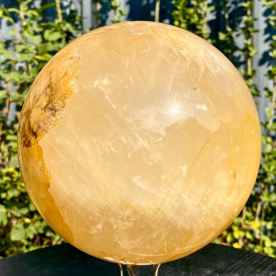 16LB Natural yellow gum flower crystal ball hand polished stone | eBay UK