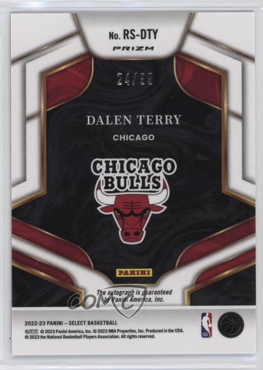 2022-23 Panini Select Rookie Signatures Red Prizm /99 Dalen Terry #RS ...
