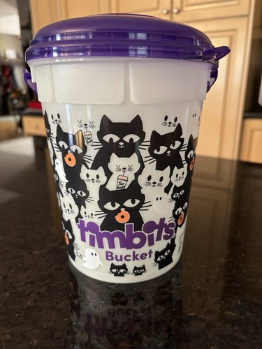 2025 Tim Horton’s Halloween Timbit Bucket Glow In The Dark Black Cat ...