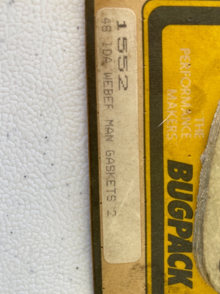 BUGPACK WEBER MANIFOLD PAPER GASKETS (2) - 1552, 48 1DA | eBay