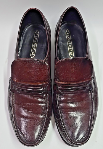 Florsheim Como Burgundy Oxblood Slip On Leather Loafers 33455 Mens Size ...