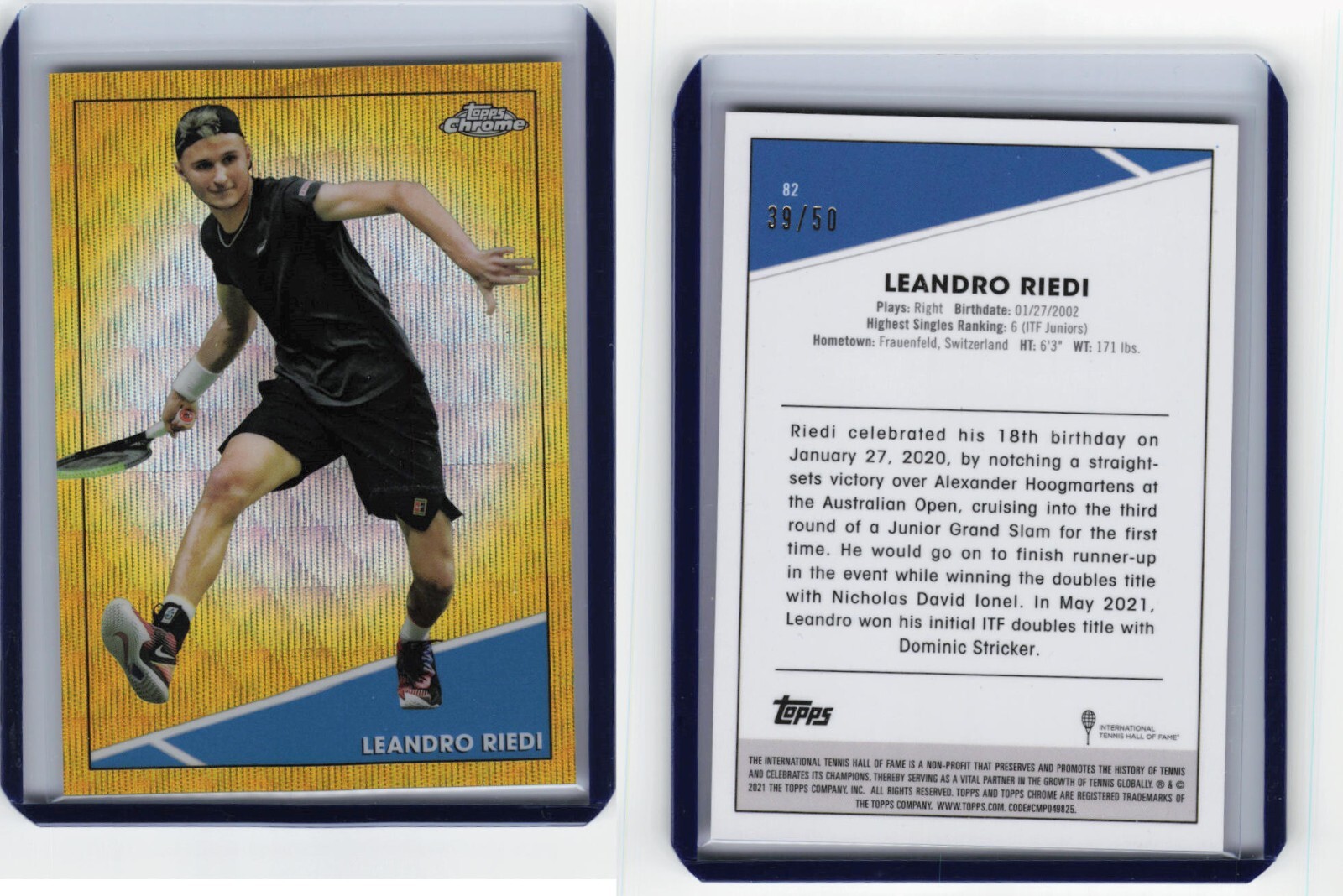2021 Topps Chrome Tennis Gold Wave Refractor #82 Leandro Riedi /50 | eBay