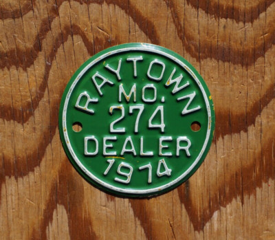 1974 RAYTOWN Missouri DEALER Circle License Plate # 274 | eBay