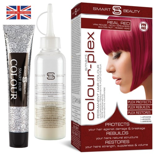 Smart Beauty Plex Dark Red Hair Dye Permanent. PPD Free, Vegan Cruelty ...