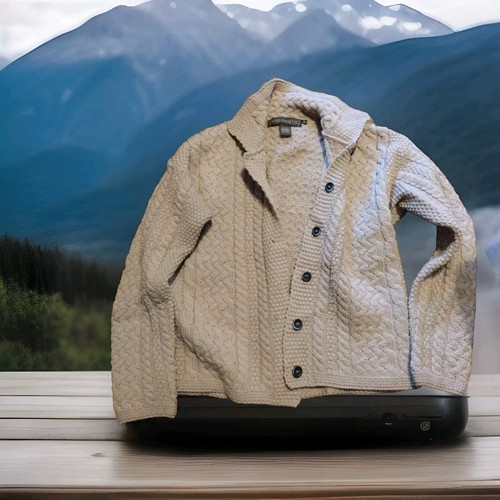Inis Crafts Women 100% Merino Wool from Ireland Button Cárdigan Size ...