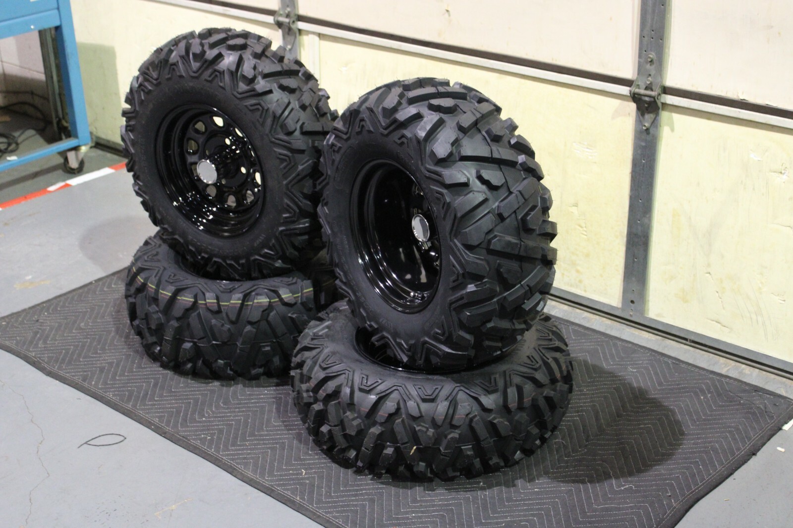 YAMAHA WOLVERINE 350 25" QUADKING ATV TIRE ITP BLACK ATV WHEEL KIT SRAD ...