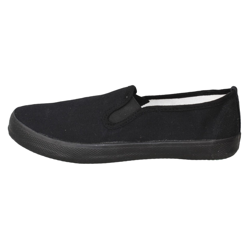 MENS LADIES BOYS GIRLS SLIP ON CANVAS SHOES SCHOOL PUMPS PLIMSOLLS UK 6 ...