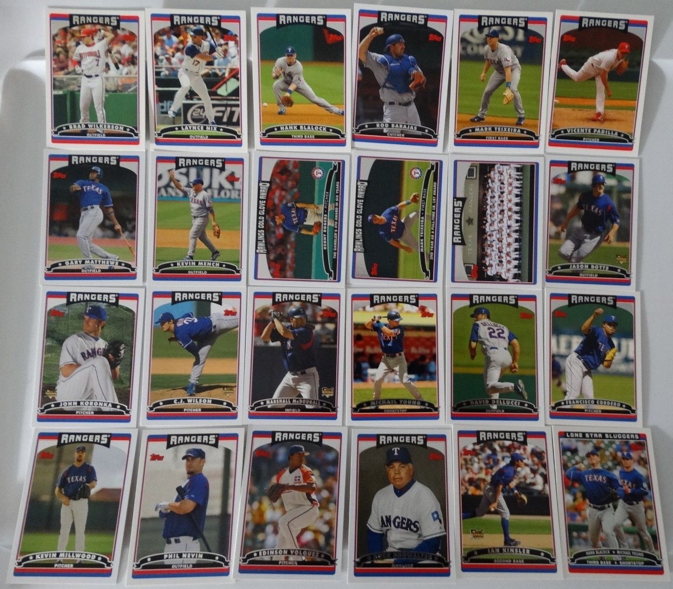 2006 Topps Series 1 & 2 Texas Rangers Team Set of 24 Baseball Cards | eBay