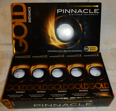 NIB Pinnacle Gold Long Distance 15 Golf Balls in Box Rare New Old Stock ...