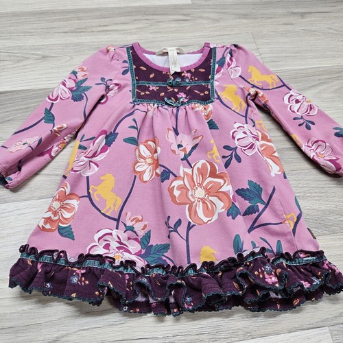 Matilda Jane Baby Girl Pink Longsleeve Floral Dress Size 12-18 Months ...