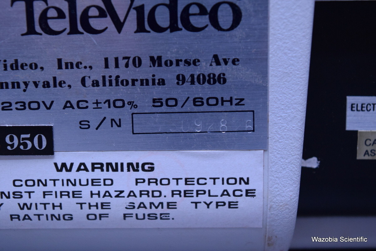 TELEVIDEO 950 VIDEO DISPLAY TERMINAL OPERATOR WITH SOFT COPY PDF MANUAL ...