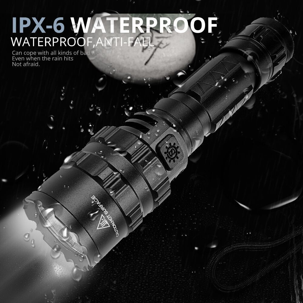 90000LM Tactical Police Gun Flashlight +Picatinny Rail Mount+Switch for ...