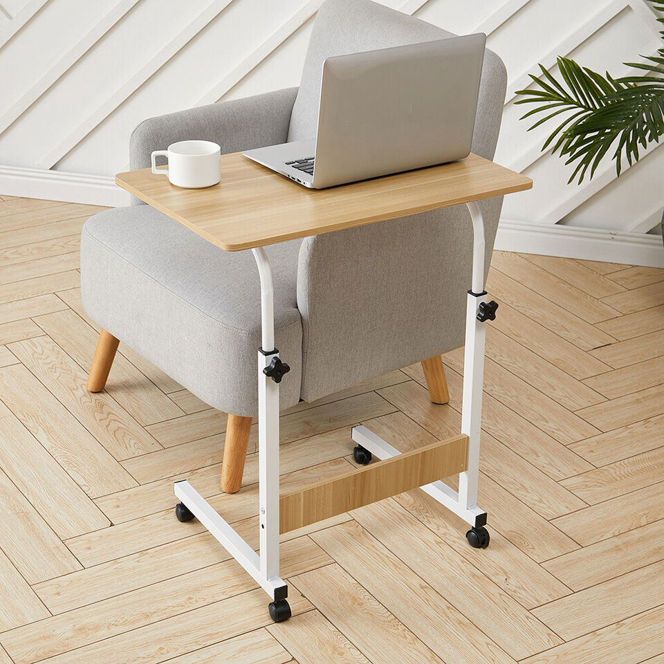 Mobile Computer Desk Laptop Table Height Adjustable Small Workstation ...