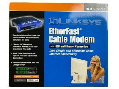 Linksys Cisco Cable Modem Model BEFCMU10 ver 2 with USB/Ethernet ...