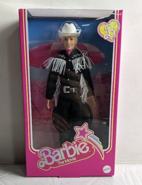 Barbie The Movie Ken Doll Cowboy Wearing Black and White Western Outfit ...