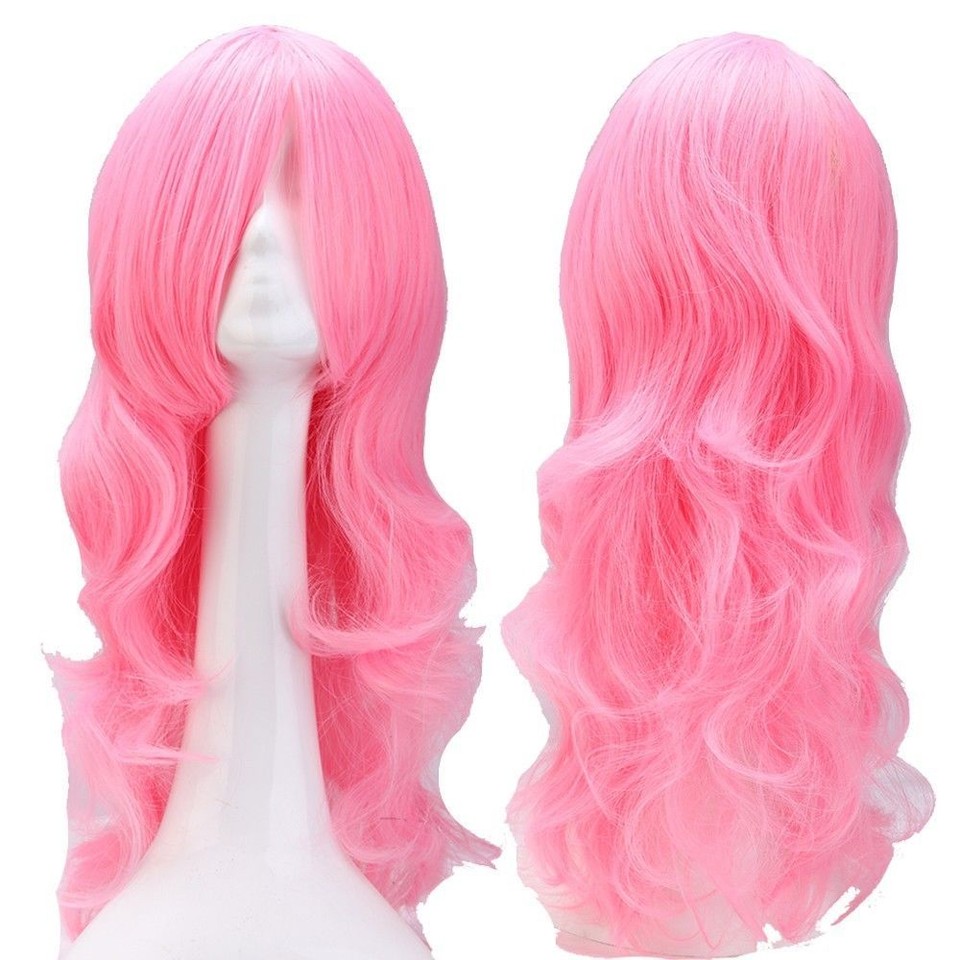 Women Female Fancy Pastel Wig Long Cosplay Hair Curly Straight Party ...