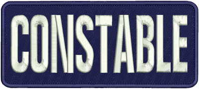 CONSTABLE embroidery patch 4x10 hook on back NAVY/WHITE | eBay