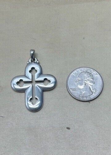 RETIRED & RARE JAMES AVERY STERLING SILVER BUDDED CROSS CUT OUT PENDANT ...