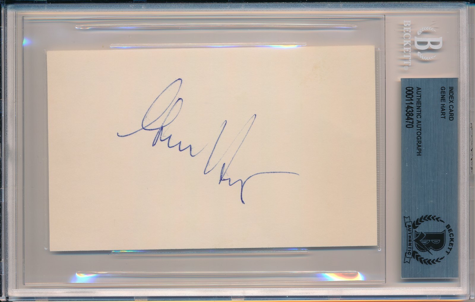 Gene Hart Flyers HOF Signed/Auto/Autographed 3x5 Index Card Beckett ...
