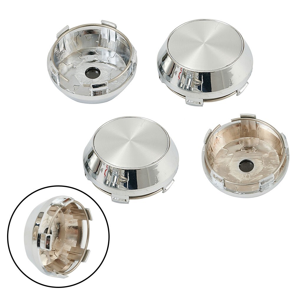 4 X For Wheel Center Cap Universal Rim Chrome Hub Cap 60mm No Logo ...
