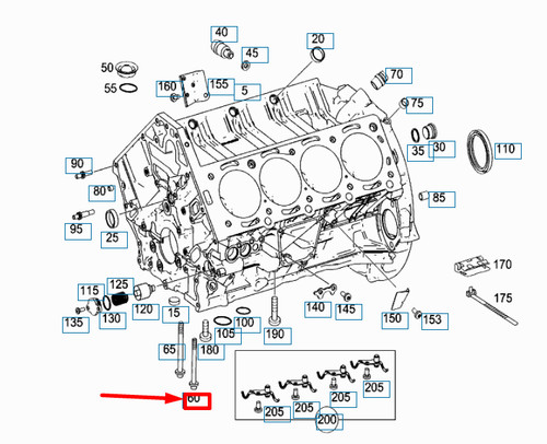 NEW MB ML W164 ENGINE CRANKSHAFT MAIN BEARING CAP BOLT A1560110571 ...