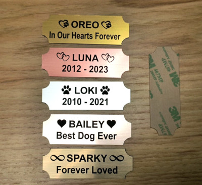 Custom Engraved 1x3-inch Pet Memorial Name Plaque / Plate Sign Tag Dog ...