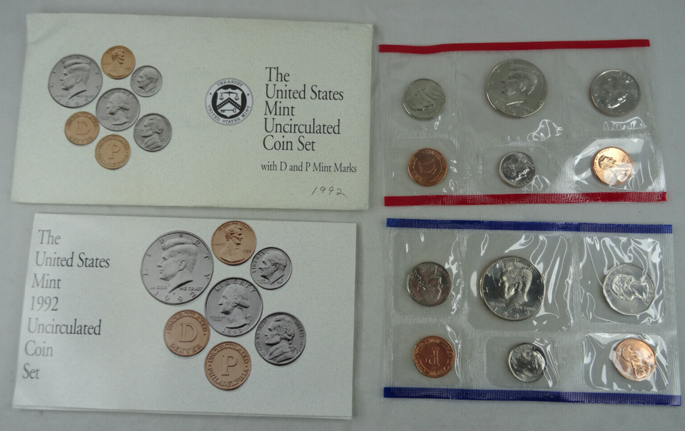 1990-1998 Lot of 9 US Mint Sets 90 Coins OGP Original Envelope COA ...