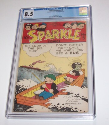 Sparkle Comics #5 - United Features 1949 Golden Age issue - CGC VF+ 8.5 ...