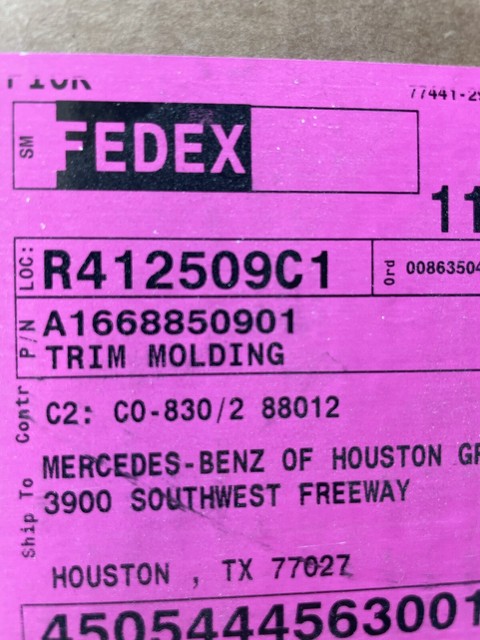 Mercedes-Benz 1668850901 Rear Lower Bumper Trim for sale online | eBay