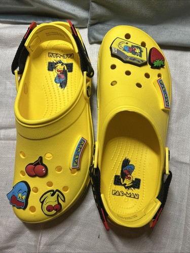 BRAND NEW Crocs X Pac-Man All-Terrain Clog Shoes Unisex Yellow Men M 12 ...