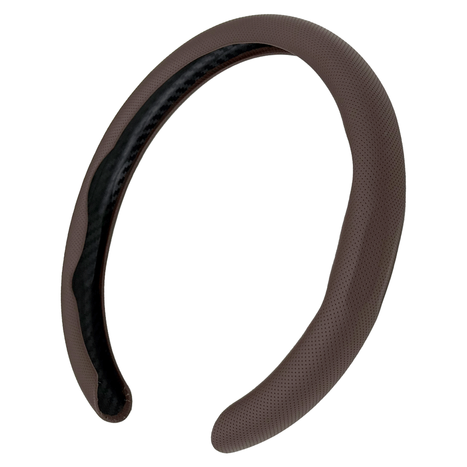 For CHEVY Perforated Brown Leather Car Steering Wheel Cover Quick ...